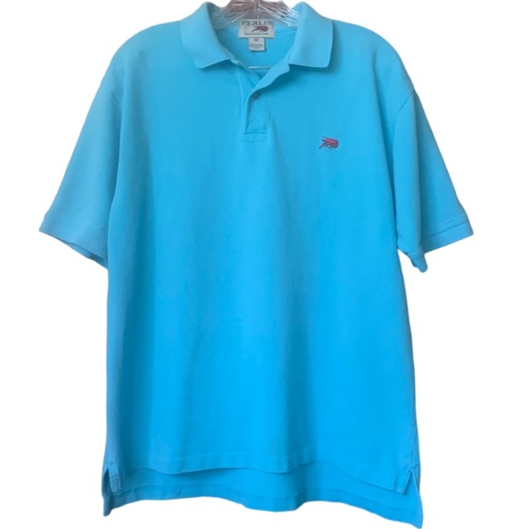 Perlis | Shirts | Perlis Bright Blue Polo Shirt Wred Embroidered ...